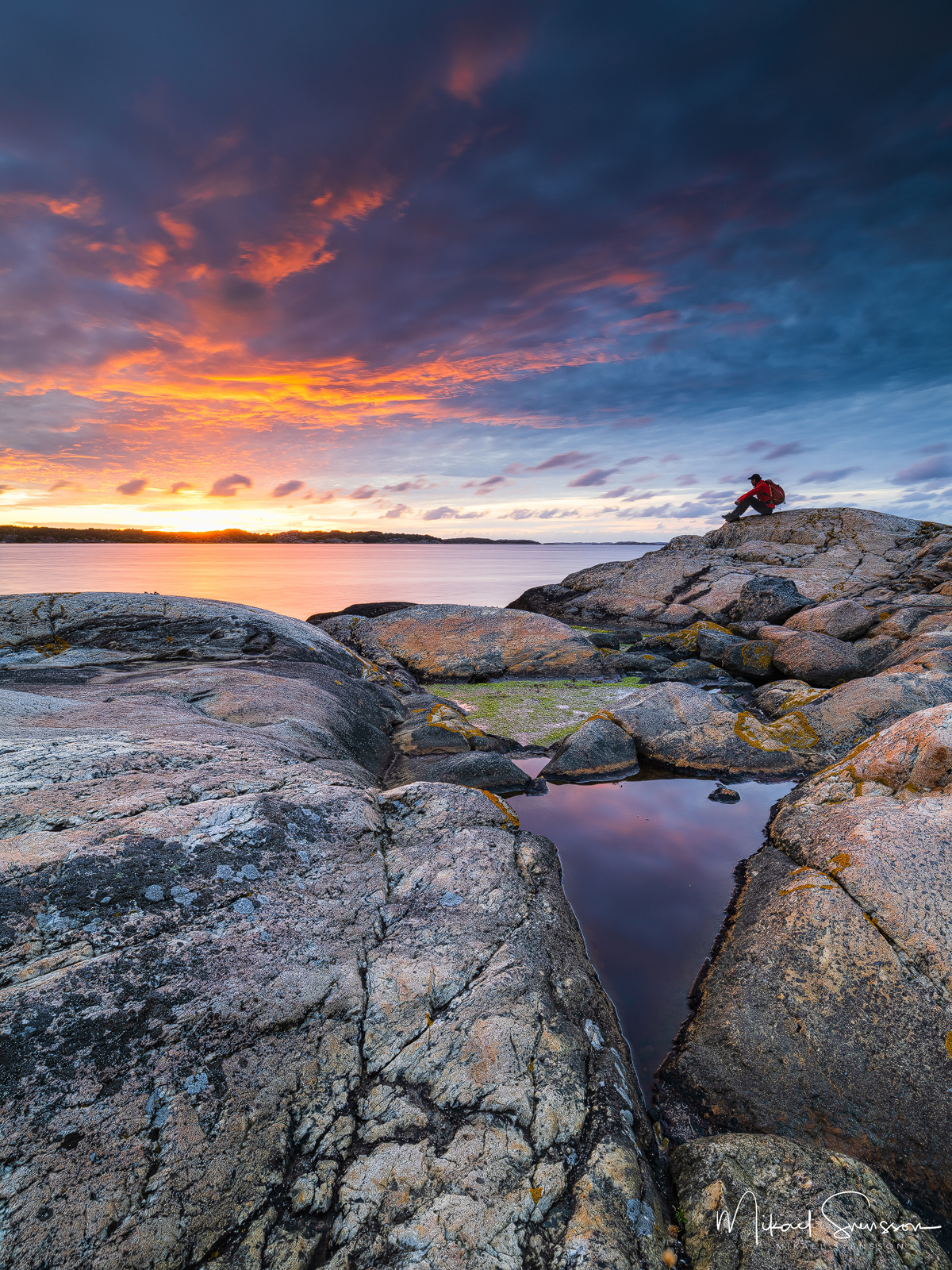 Solnedgång vid Tumlehed, Hisingen.